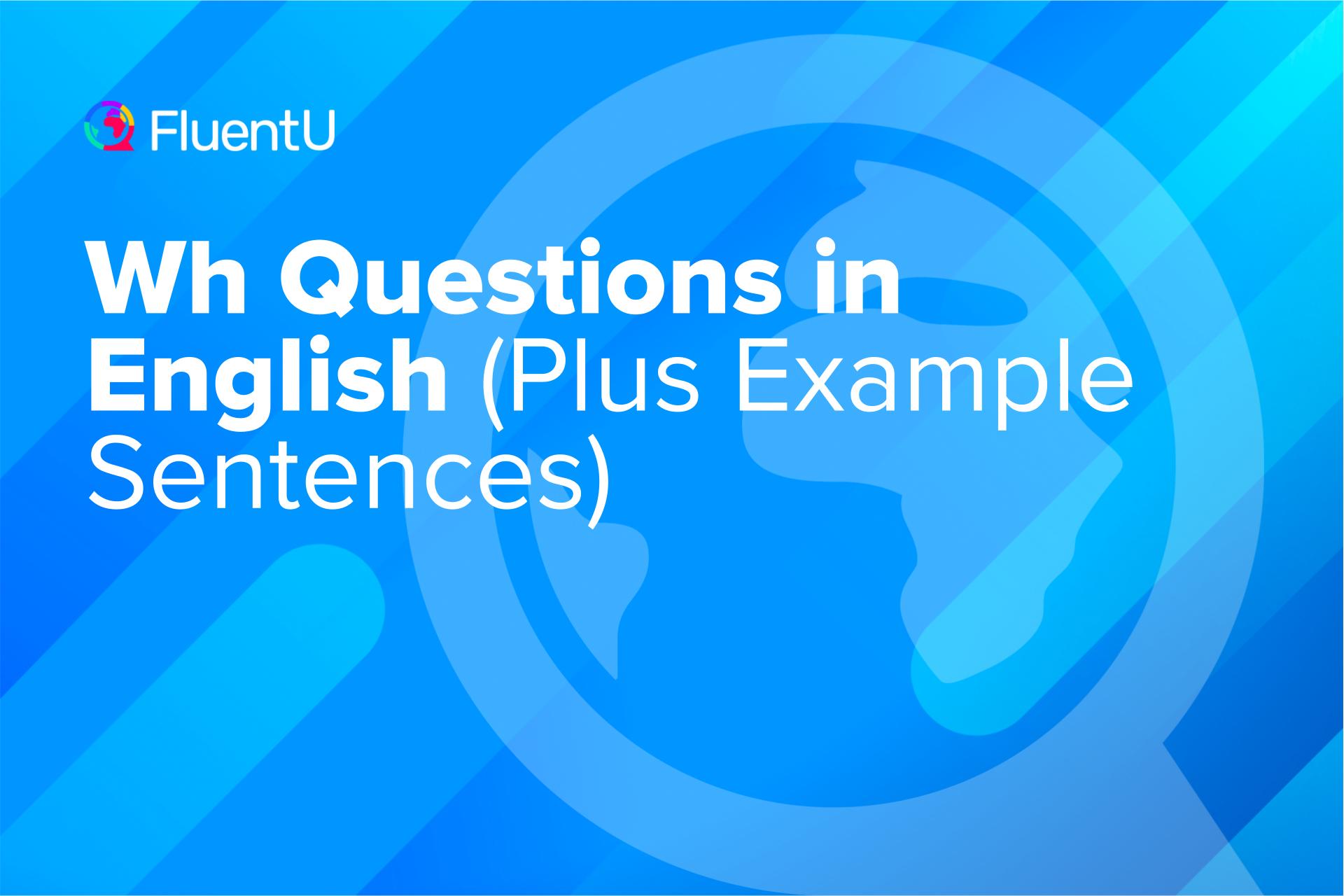 Wh Questions in English (Plus Example Sentences) | FluentU